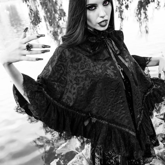 Dolls Kill | Jackets & Coats | Widow Dark Bidding Brocade Cape Nwt ...